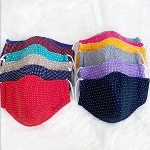 Accessories | Triple Layer Cloth Polka Dot Face Mask Reuseable | Poshmark